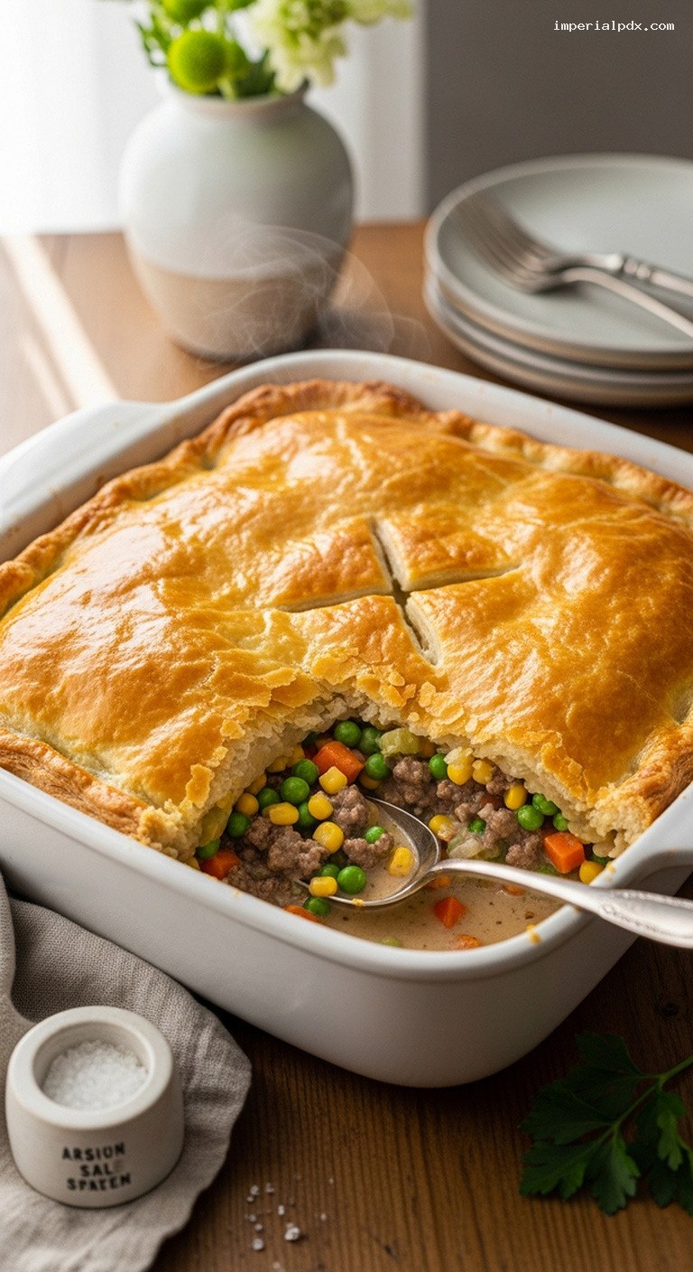 Creamy Beef Pot Pie with Flaky Pastry Crust – Imperial Recipes