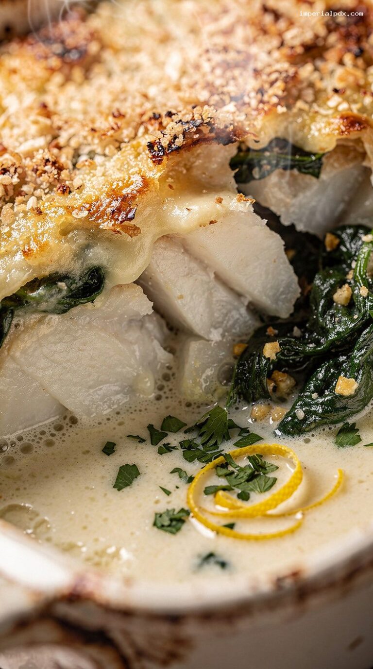 Creamy Fish and Spinach Gratin With Parmesan Breadcrumb Crust ...