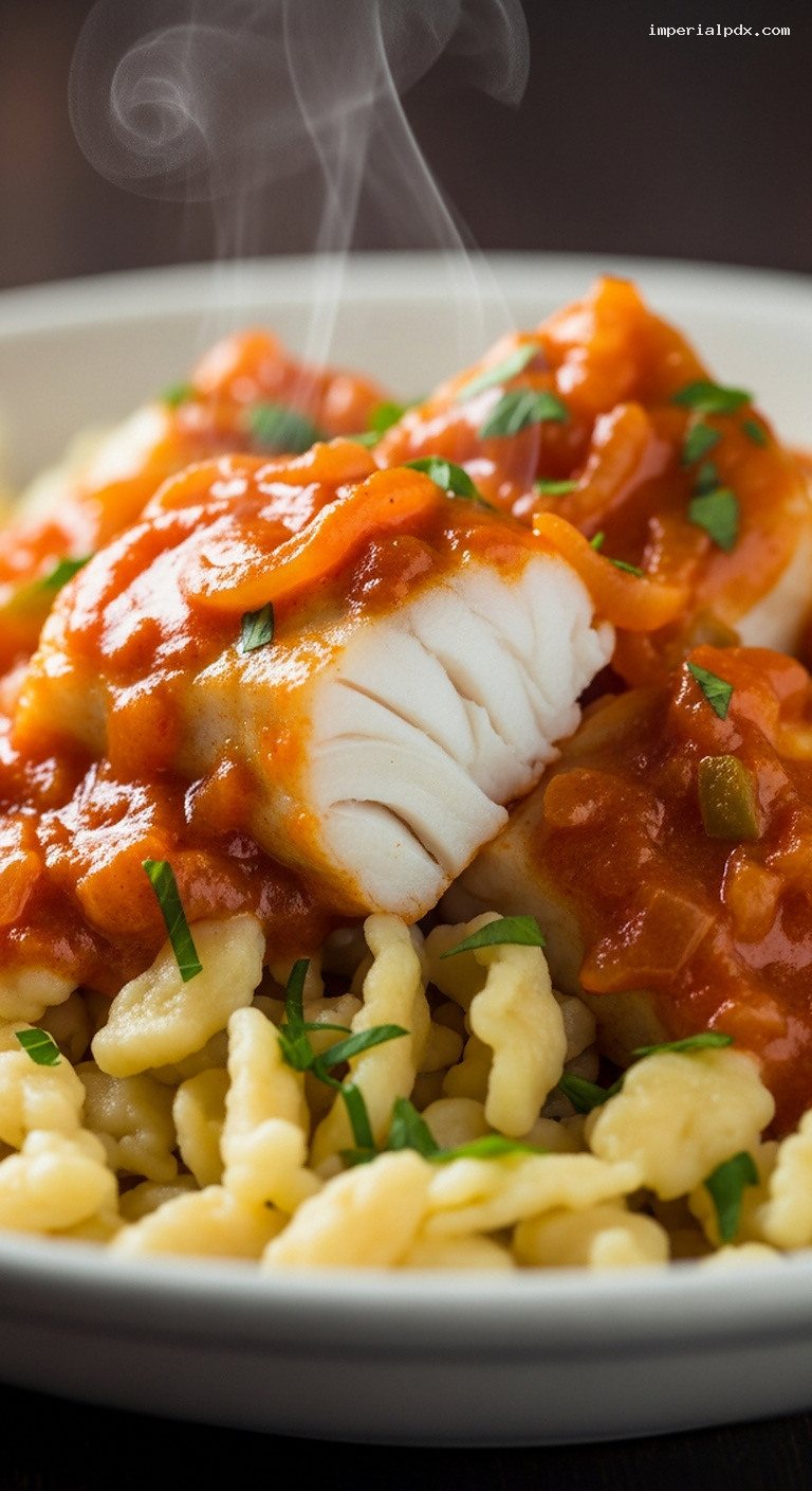Creamy Hungarian Fish Paprikash with Spaetzle – Imperial Recipes