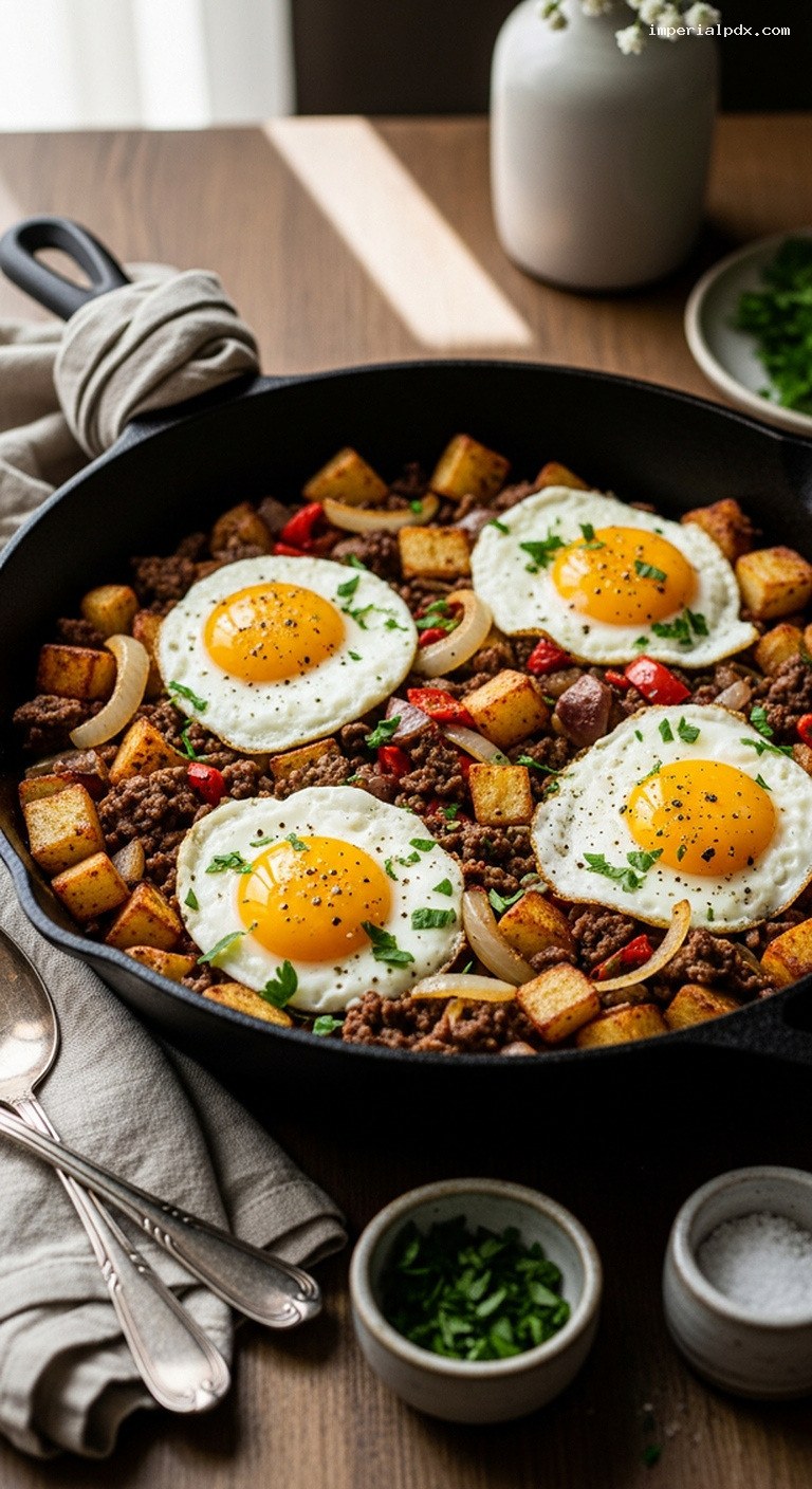 Crispy Beef and Potato Hash with Fried Eggs – Imperial Recipes