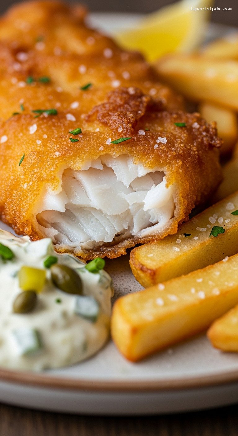 Crispy Beer-Battered Cod and Chips with Tartar Sauce – Imperial Recipes