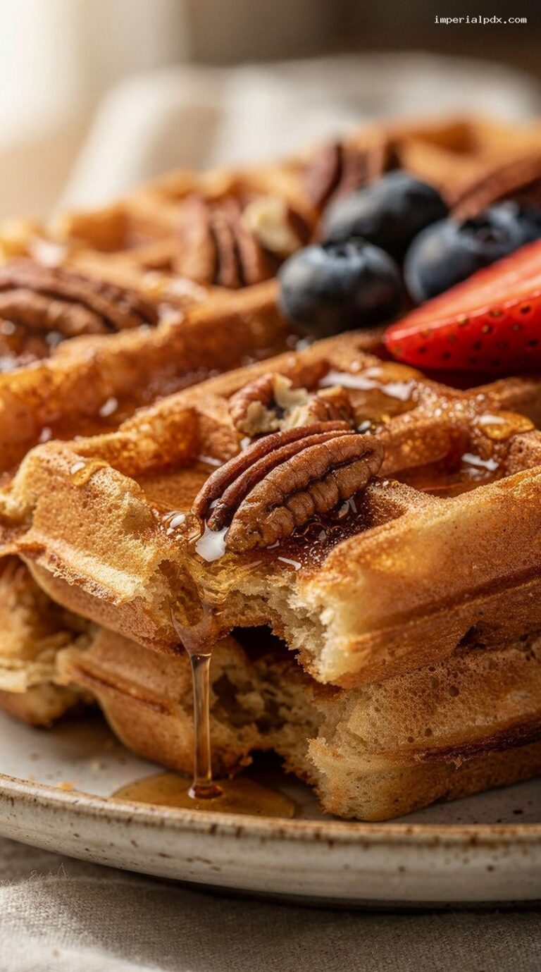 Crispy Belgian Waffles With Warm Maple-Butter Syrup – Imperial Recipes
