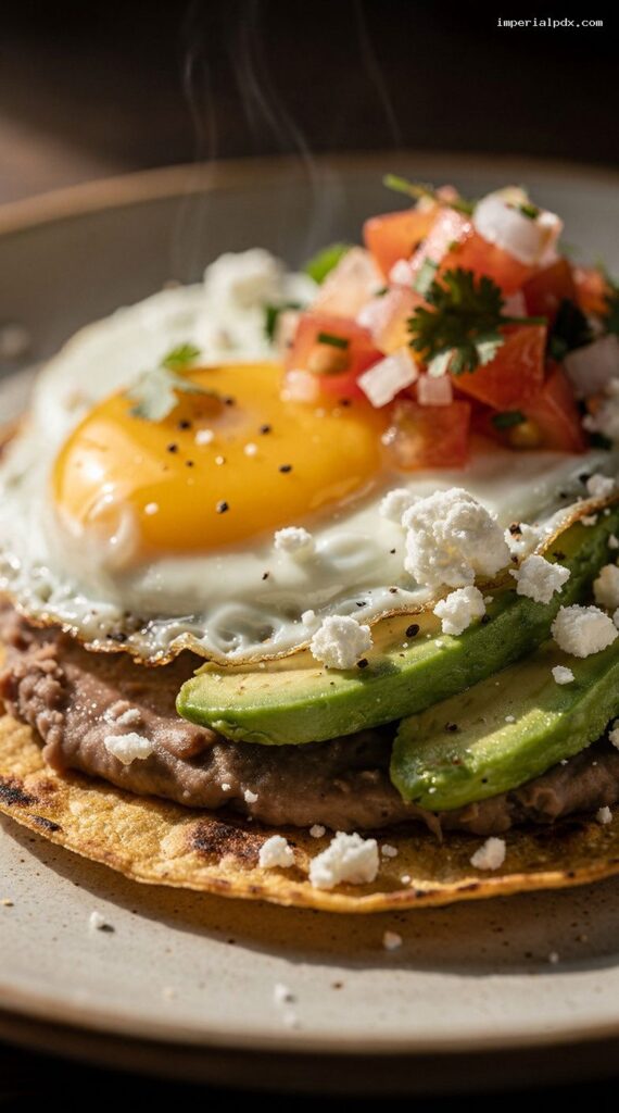 Crispy Breakfast Tostadas With Refried Beans, Egg, and Avocado ...