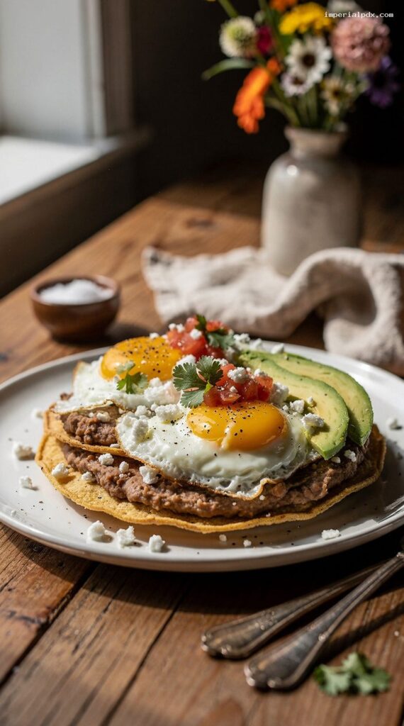 Crispy Breakfast Tostadas With Refried Beans, Egg, and Avocado ...