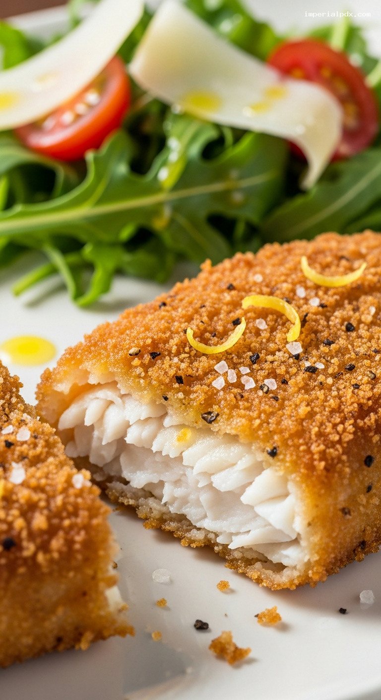 Crispy Fish Milanese With Arugula and Lemon Salad – Imperial Recipes