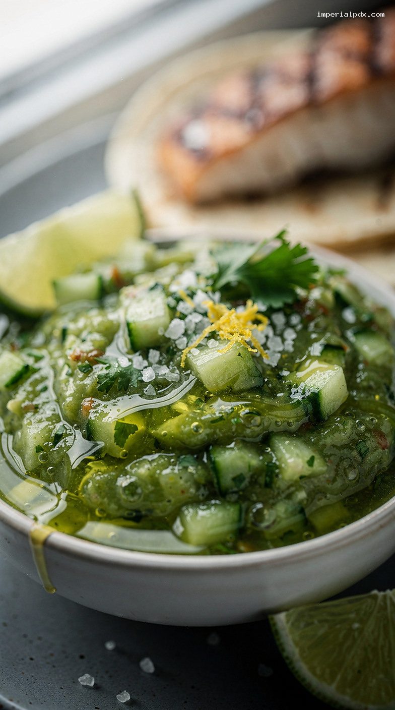 Cucumber Cilantro Lime Salsa Verde for Fish and Tacos – Imperial Recipes