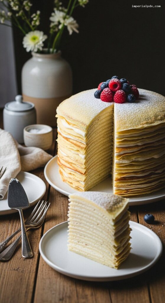 Elegant Mille-Crêpes Cake with Light Pastry Cream – Imperial Recipes