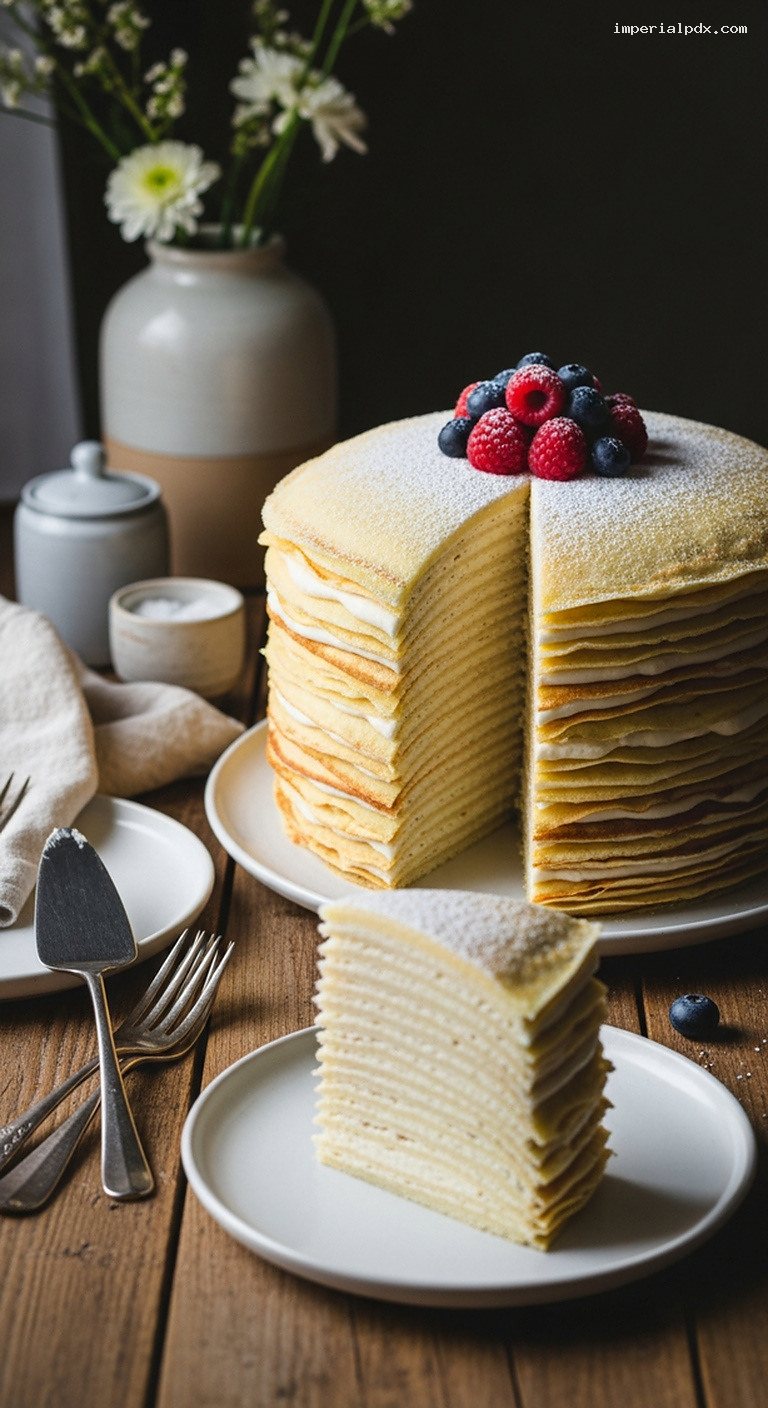 Elegant Mille-Crêpes Cake with Light Pastry Cream – Imperial Recipes