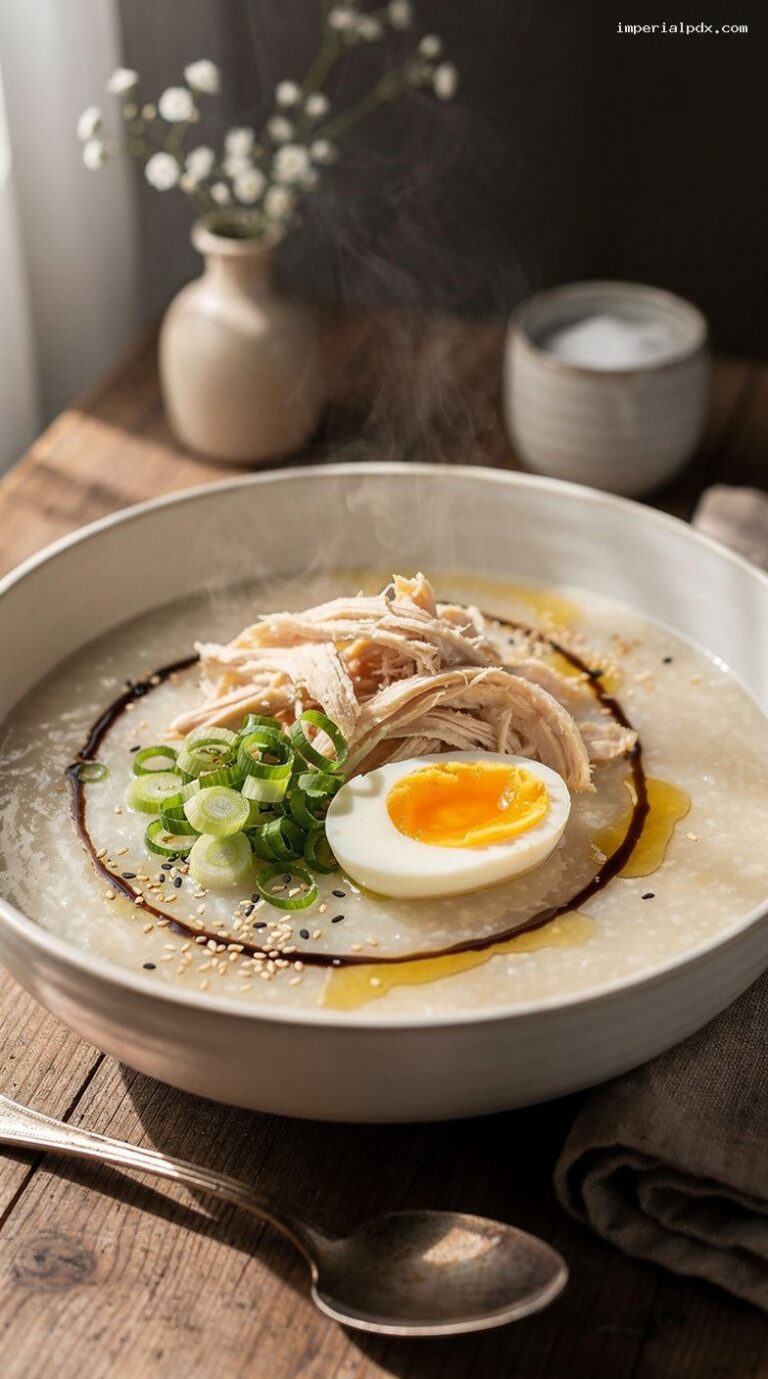 Ginger Chicken Congee With Scallions, Soy, and Soft Egg – Imperial Recipes