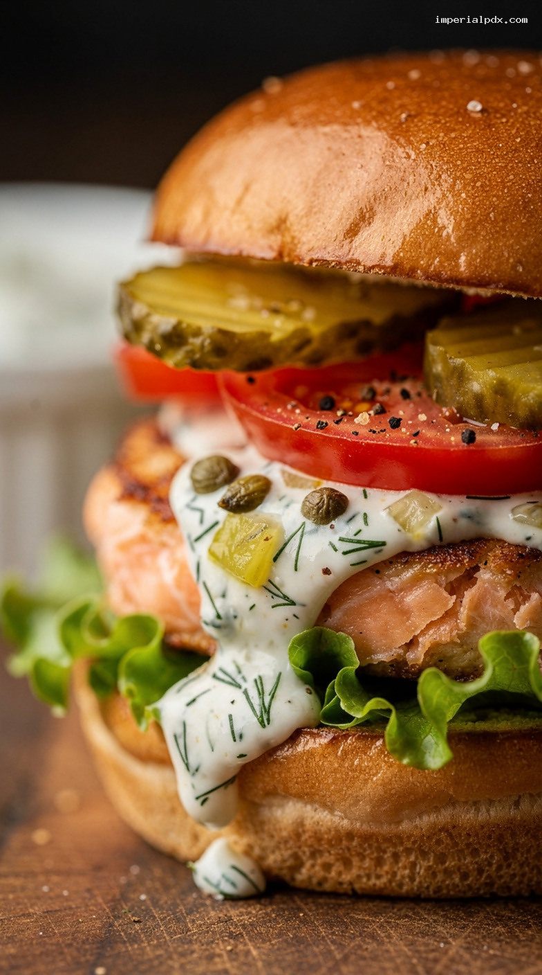 Gourmet Salmon Fish Burgers With Lemon-Dill Sauce – Imperial Recipes