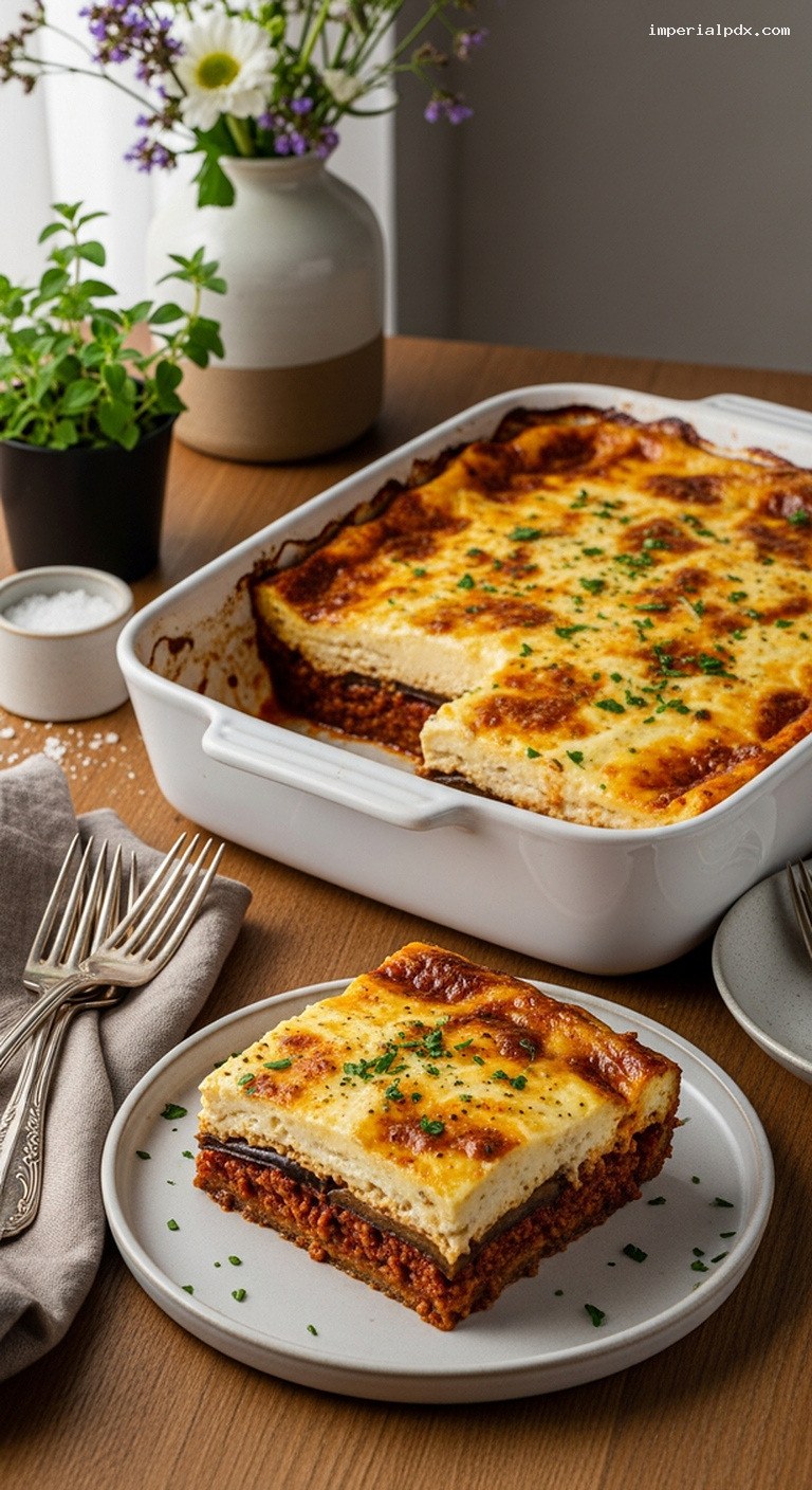 Greek Beef Moussaka With Roasted Eggplant and Béchamel – Imperial Recipes