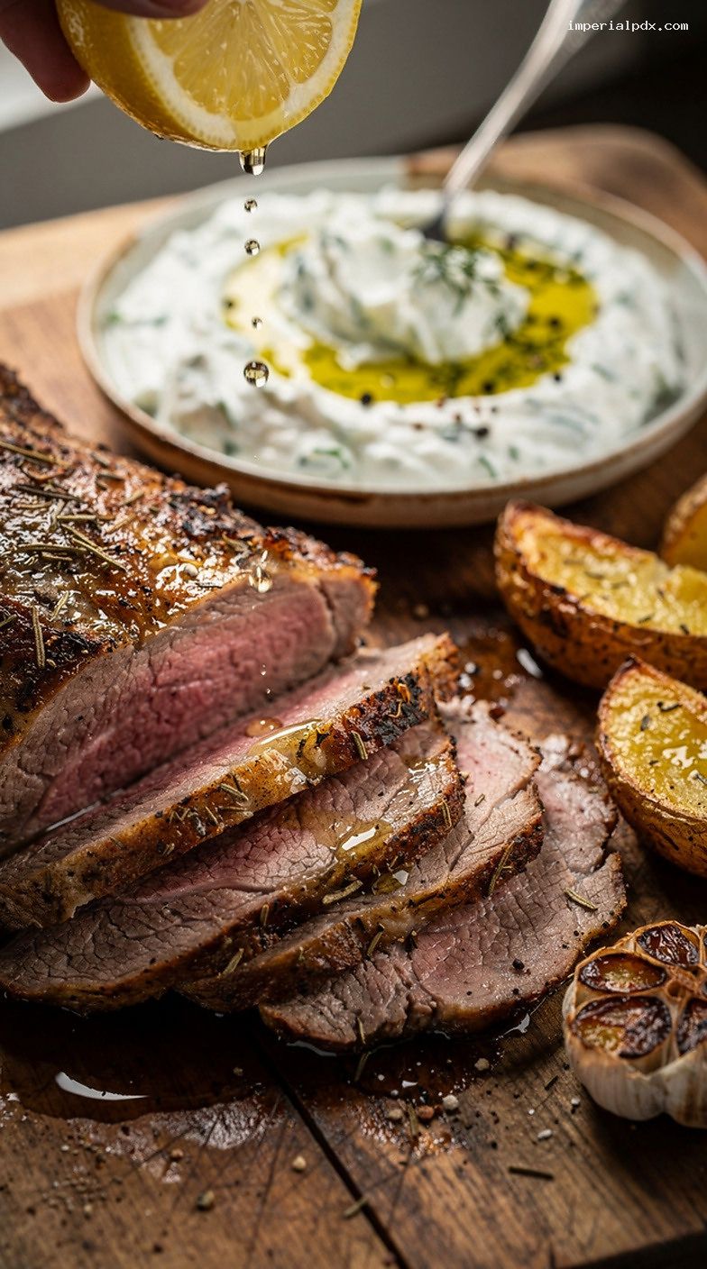 Greek-Style Roasted Leg of Lamb with Tzatziki and Potatoes – Imperial ...