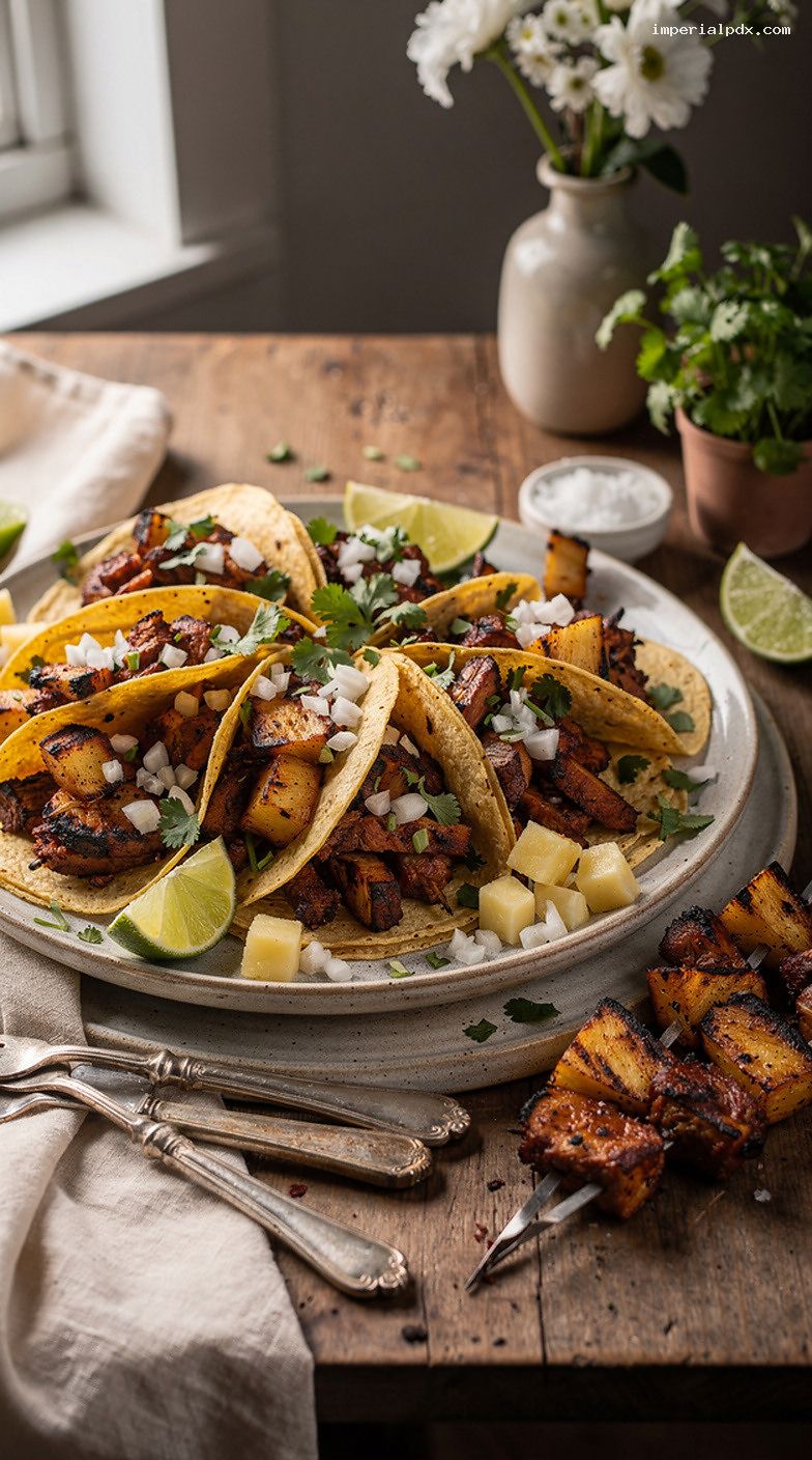 Grilled Al Pastor Pork Skewers with Pineapple Tacos – Imperial Recipes