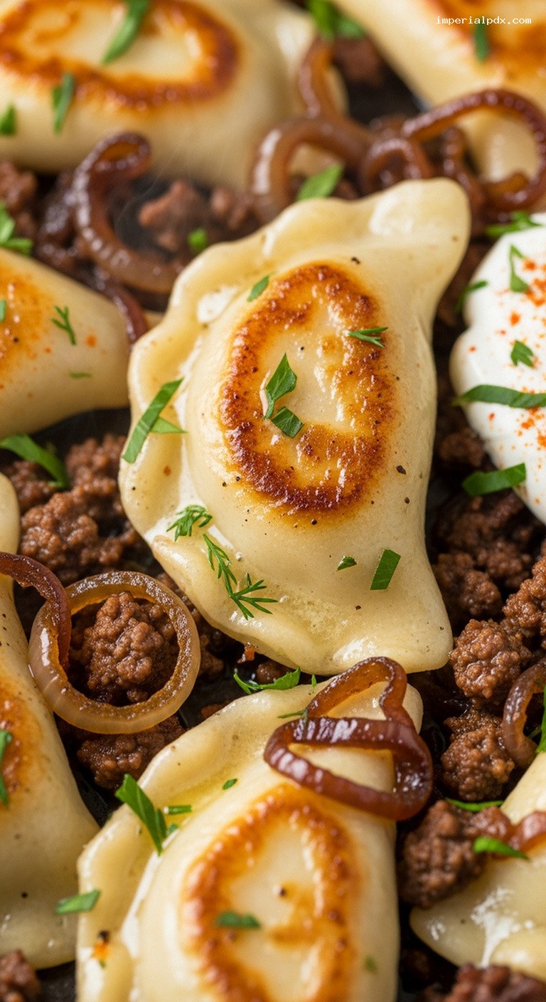 Ground Beef Pierogi Skillet With Caramelized Onions – Imperial Recipes