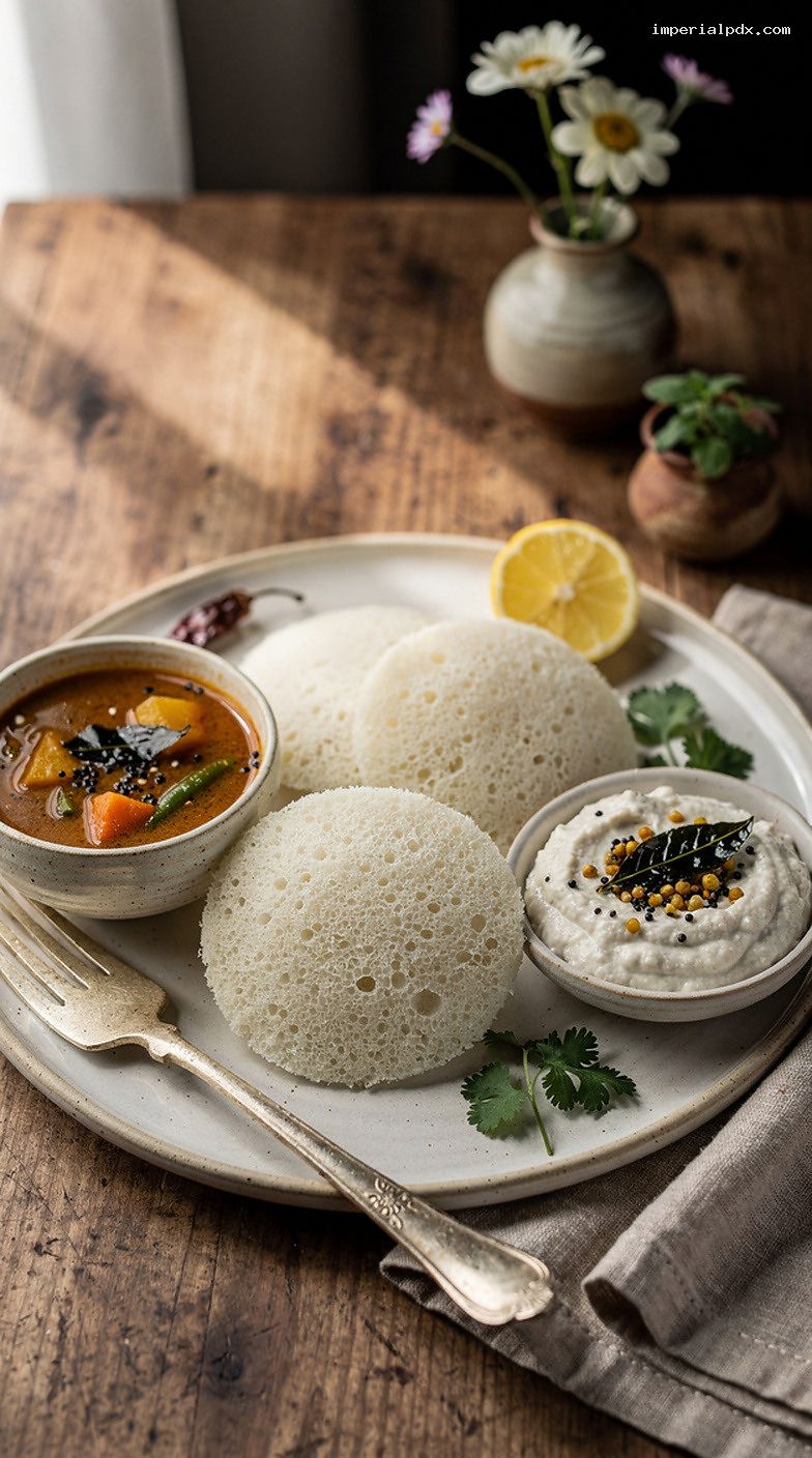 Idli With Sambar and Coconut Chutney Recipe – Imperial Recipes