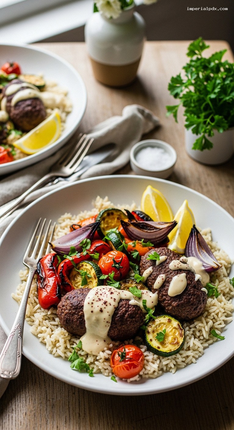 Lebanese Beef Kafta Bowls with Rice and Tahini – Imperial Recipes
