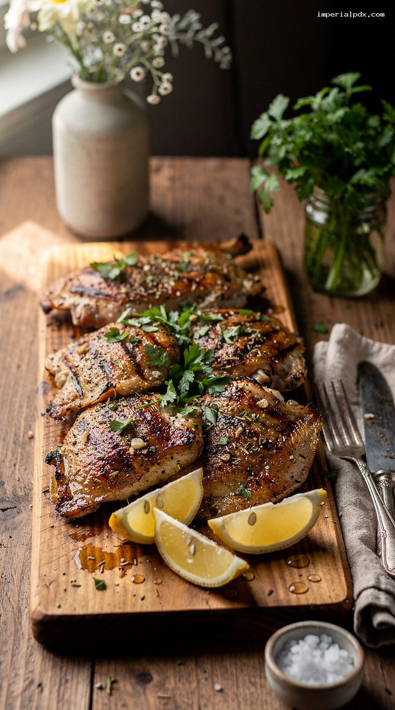 Lemon Herb Cedar-Plank Grilled Chicken – Imperial Recipes
