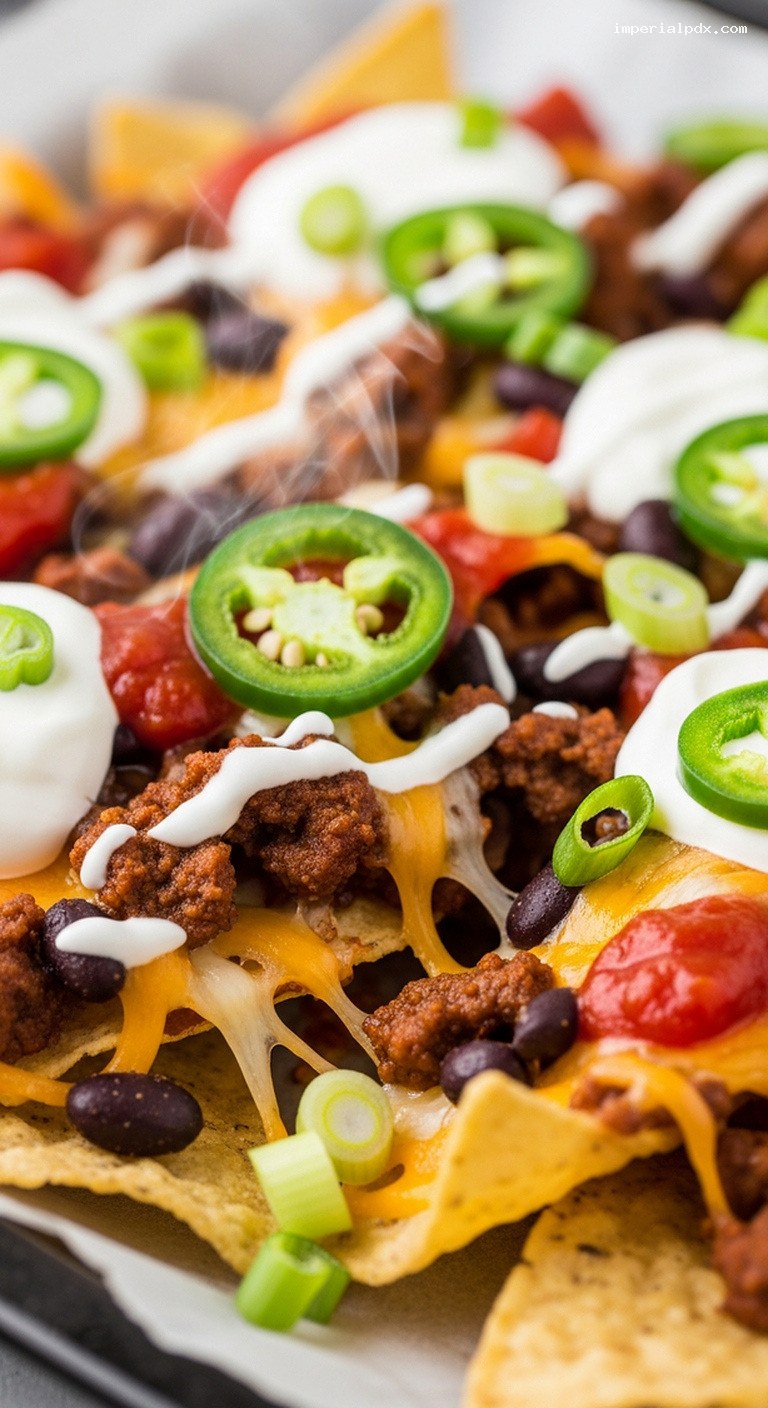 Loaded Beef Nachos with Black Beans and Jalapeños – Imperial Recipes