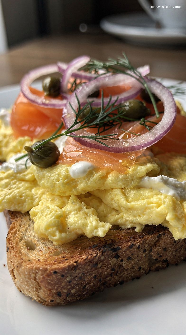 Lox and Eggs Scramble Toast with Dill and Capers – Imperial Recipes