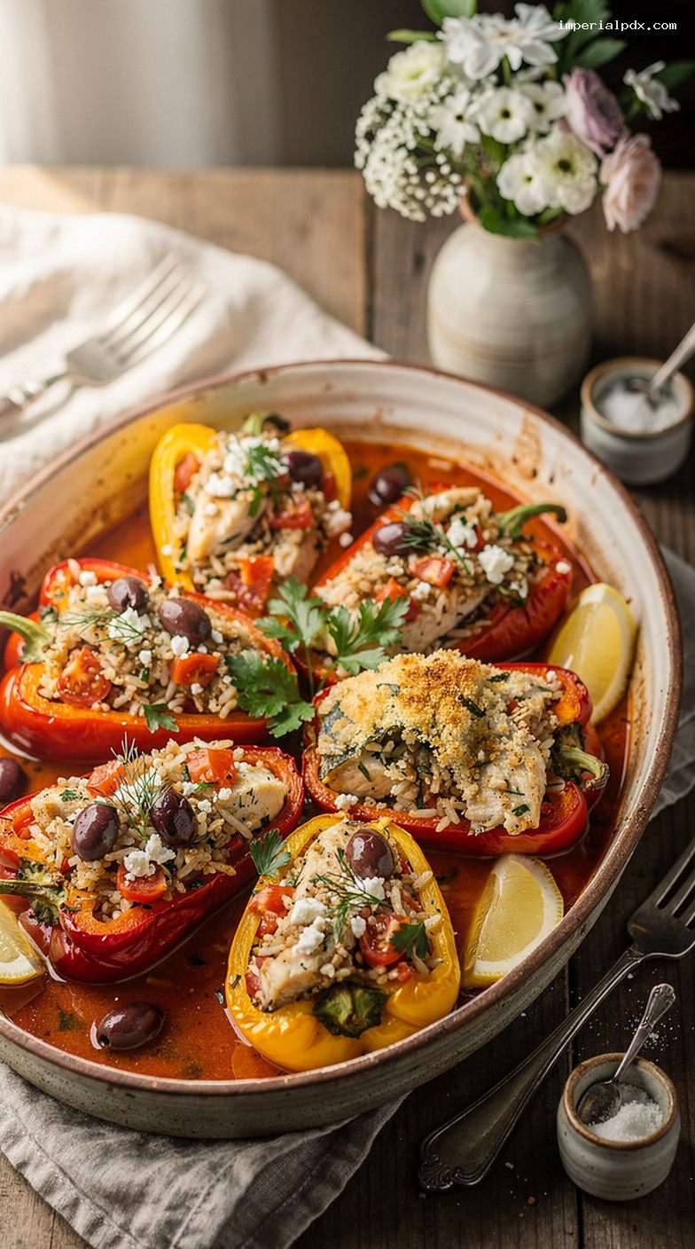 Mediterranean Fish-Stuffed Peppers Baked in Tomato Sauce – Imperial Recipes