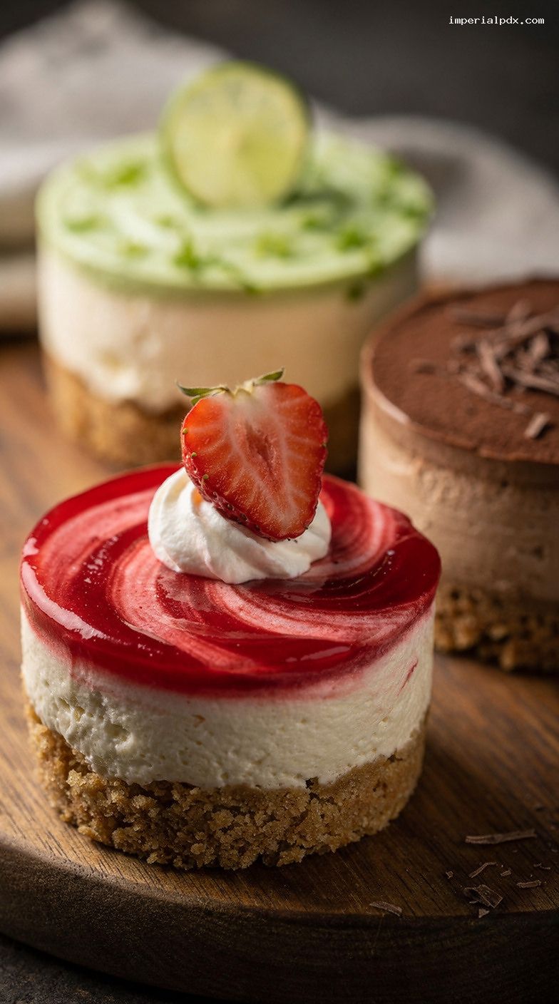 Mini Cheesecake Assortment with New York, Strawberry, Espresso, and Key ...
