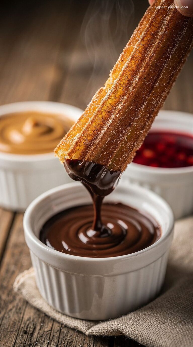 Mini Cinnamon Sugar Churros With Three Dipping Sauces – Imperial Recipes