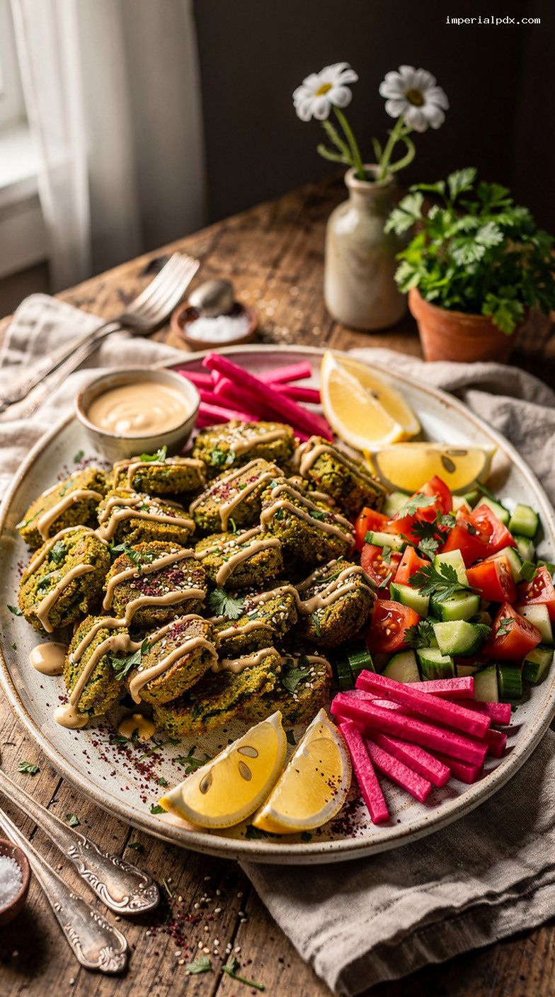 Mini Falafel Bites With Tahini Drizzle and Fresh Salad – Imperial Recipes