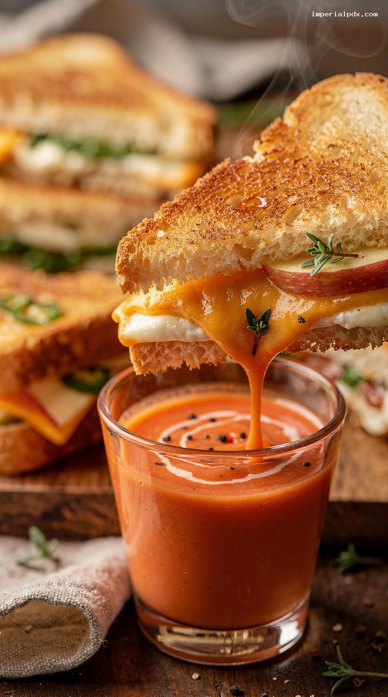 Mini Grilled Cheese Bites With Tomato Bisque Shooters – Imperial Recipes