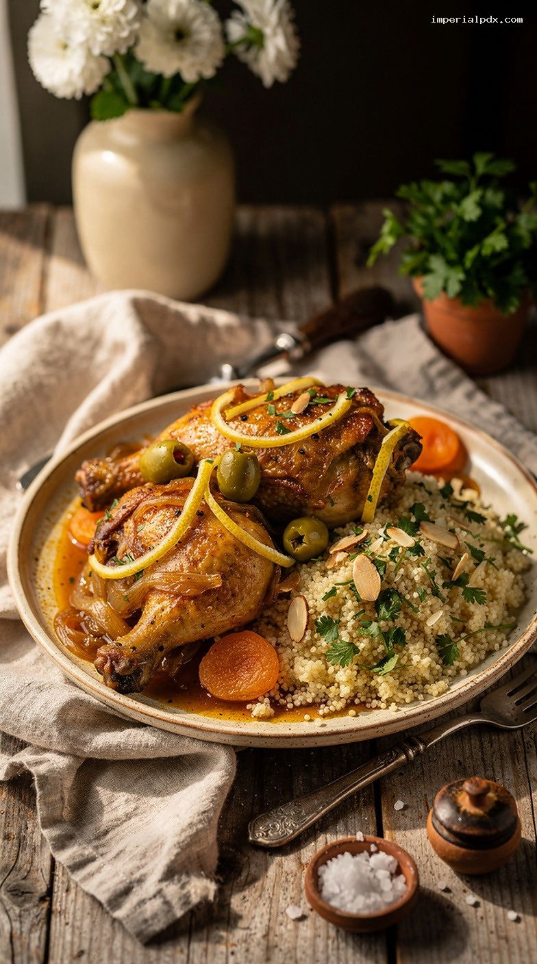 Moroccan Chicken Tagine with Olives, Preserved Lemon, and Apricots ...