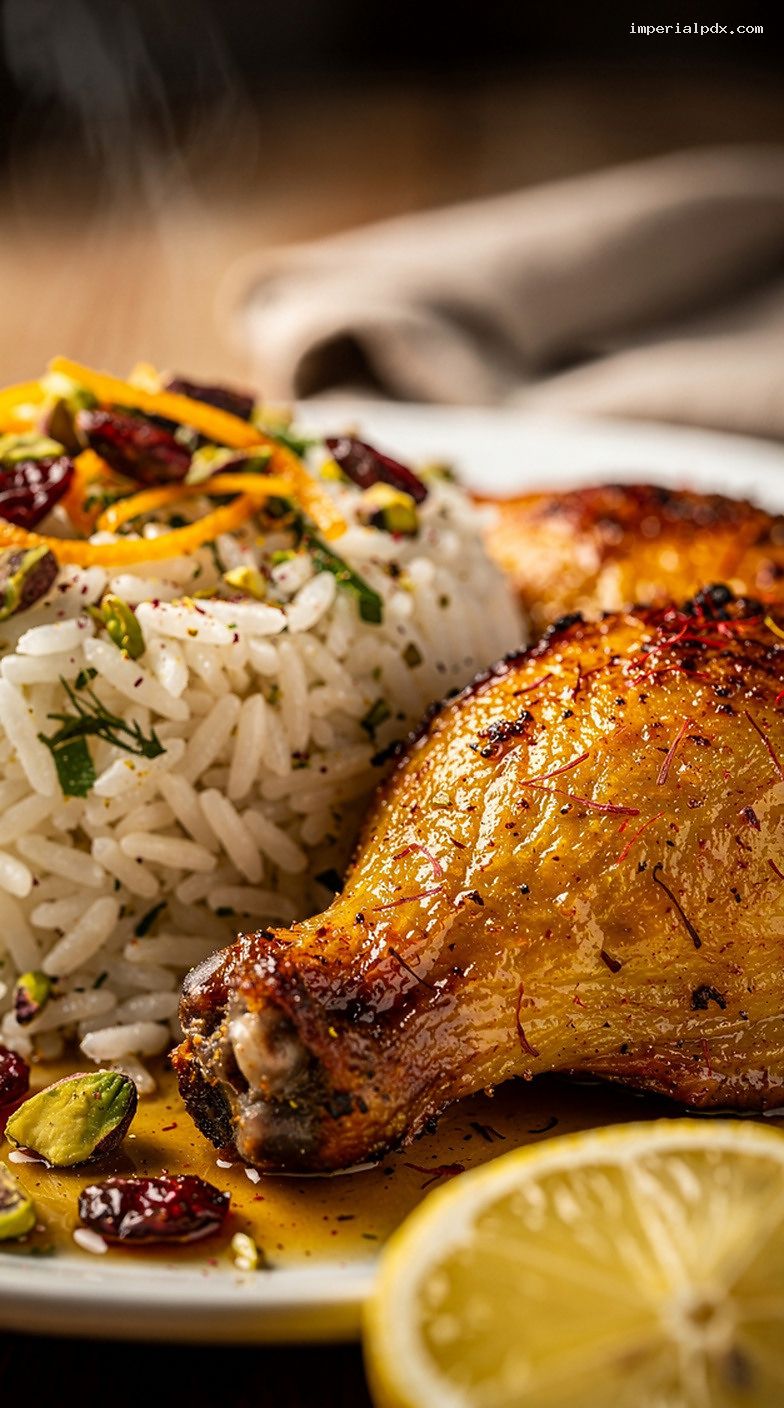 Persian Saffron Chicken With Jeweled Rice and Pistachios – Imperial Recipes