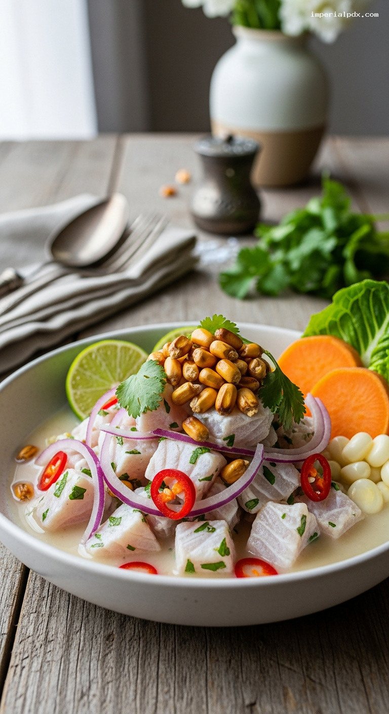 Peruvian Lime Ceviche with Chili and Toasted Corn – Imperial Recipes