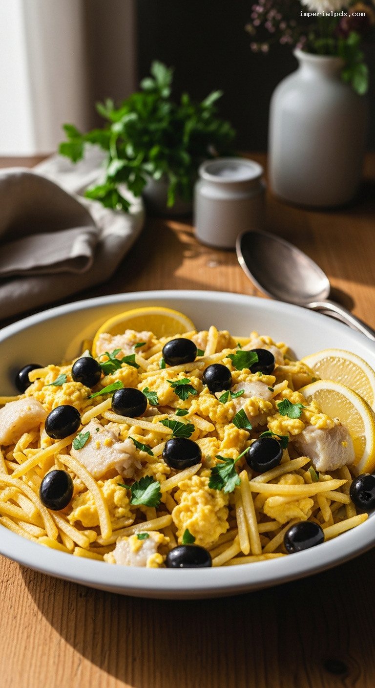 Portuguese Bacalhau à Brás with Crispy Potatoes and Eggs – Imperial Recipes