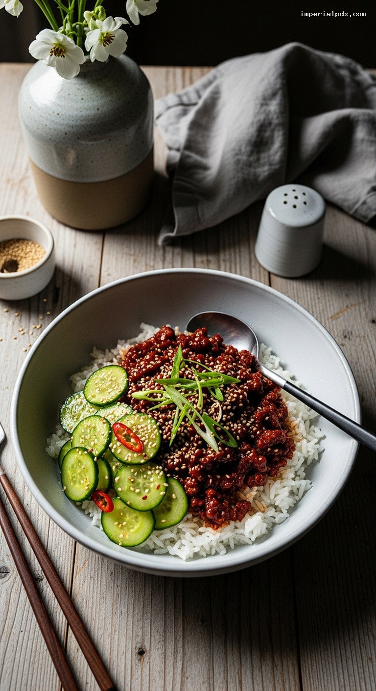 Quick Korean Beef Rice Bowls With Gochujang and Cucumbers – Imperial ...