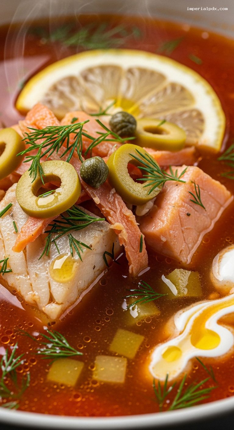 Russian Fish Solyanka Soup With Pickles, Olives, and Lemon – Imperial ...
