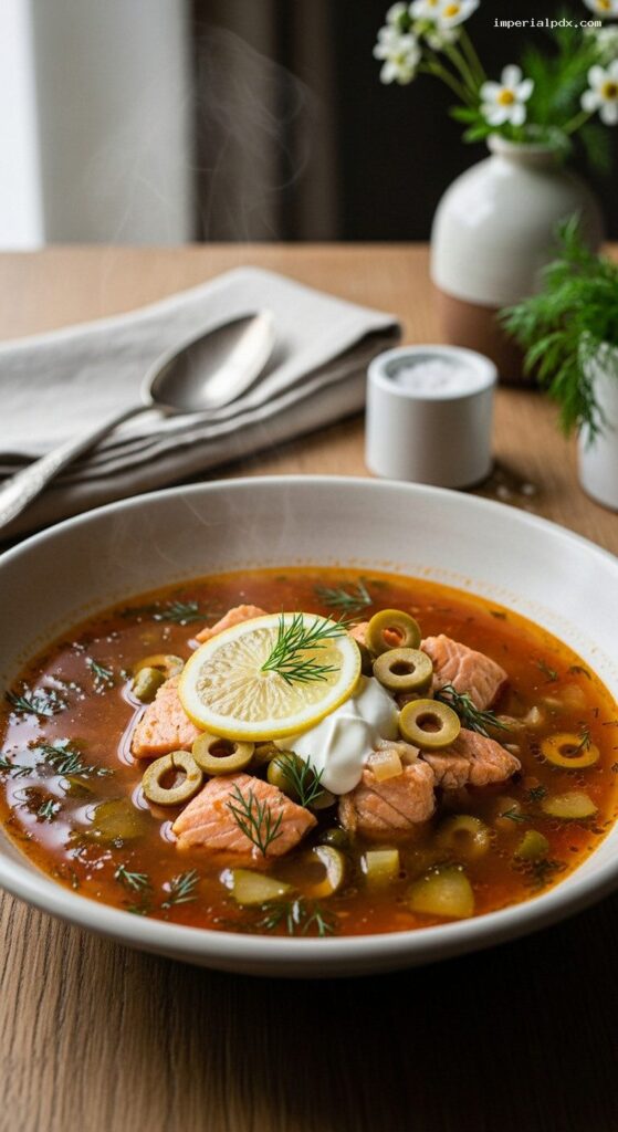 Russian Fish Solyanka Soup With Pickles, Olives, and Lemon – Imperial ...