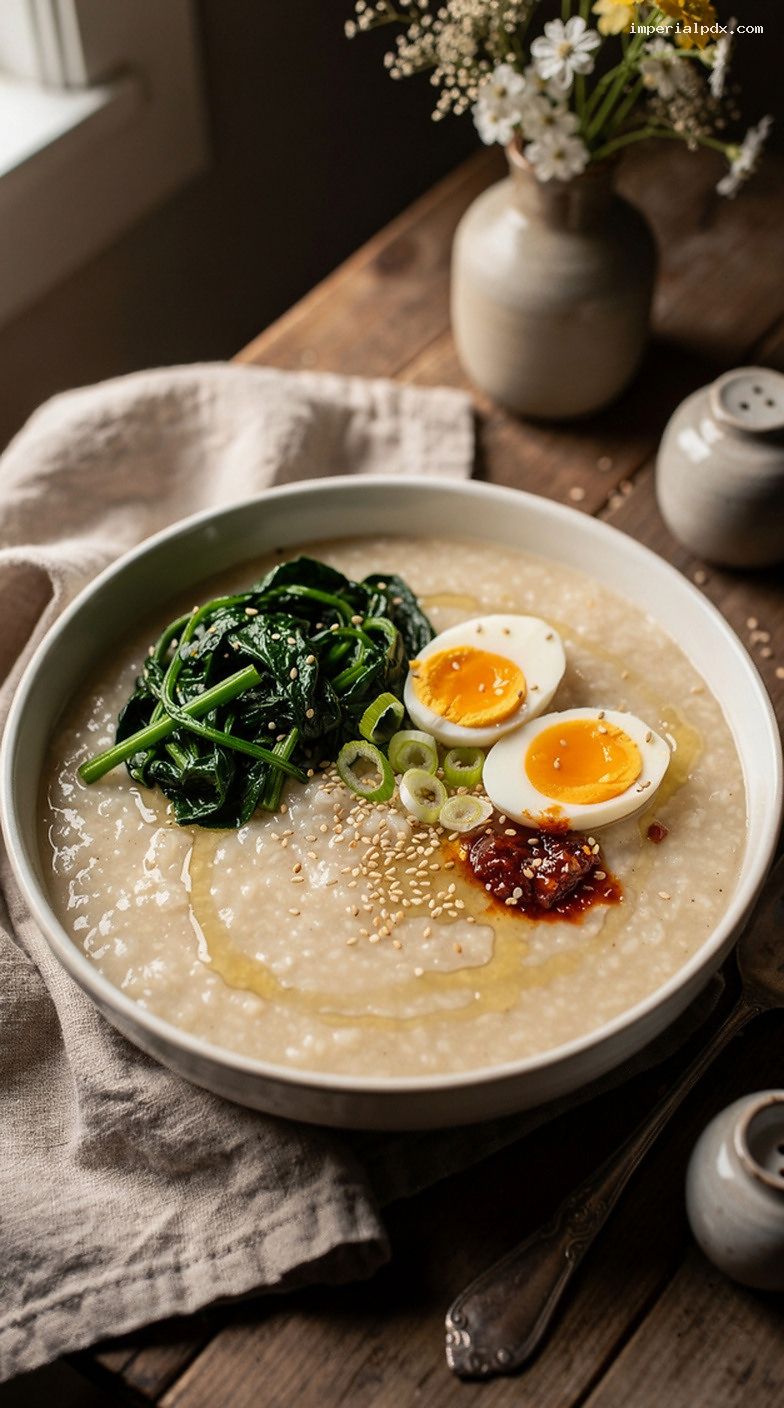 Savory Miso Sesame Breakfast Porridge With Greens and Egg – Imperial ...