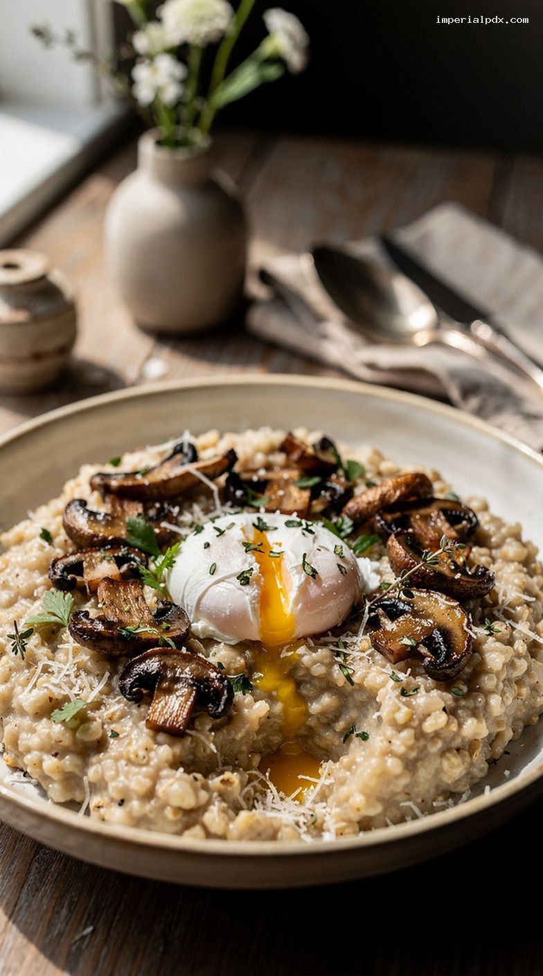 Savory Steel-Cut Oat Risotto With Mushrooms and Poached Egg – Imperial ...