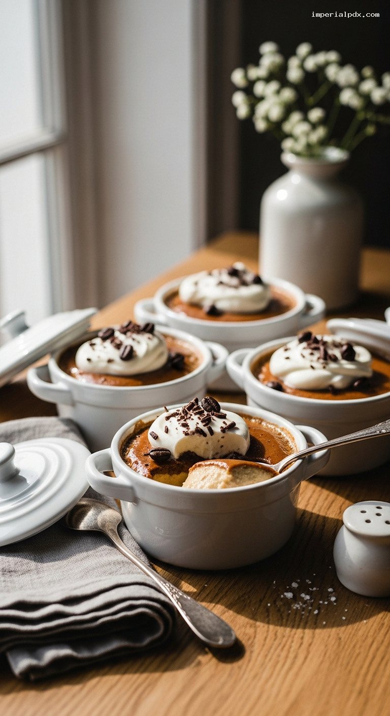 Silky Coffee Pots de Crème With Whipped Cream – Imperial Recipes
