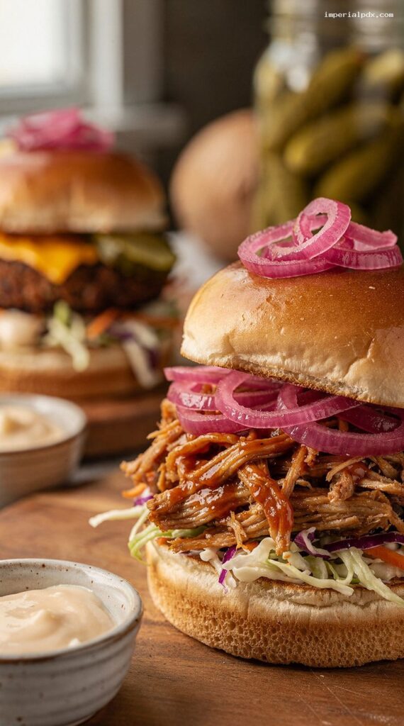 Slider Trio Station With Beef, Pulled Pork, and Black Bean Sliders ...