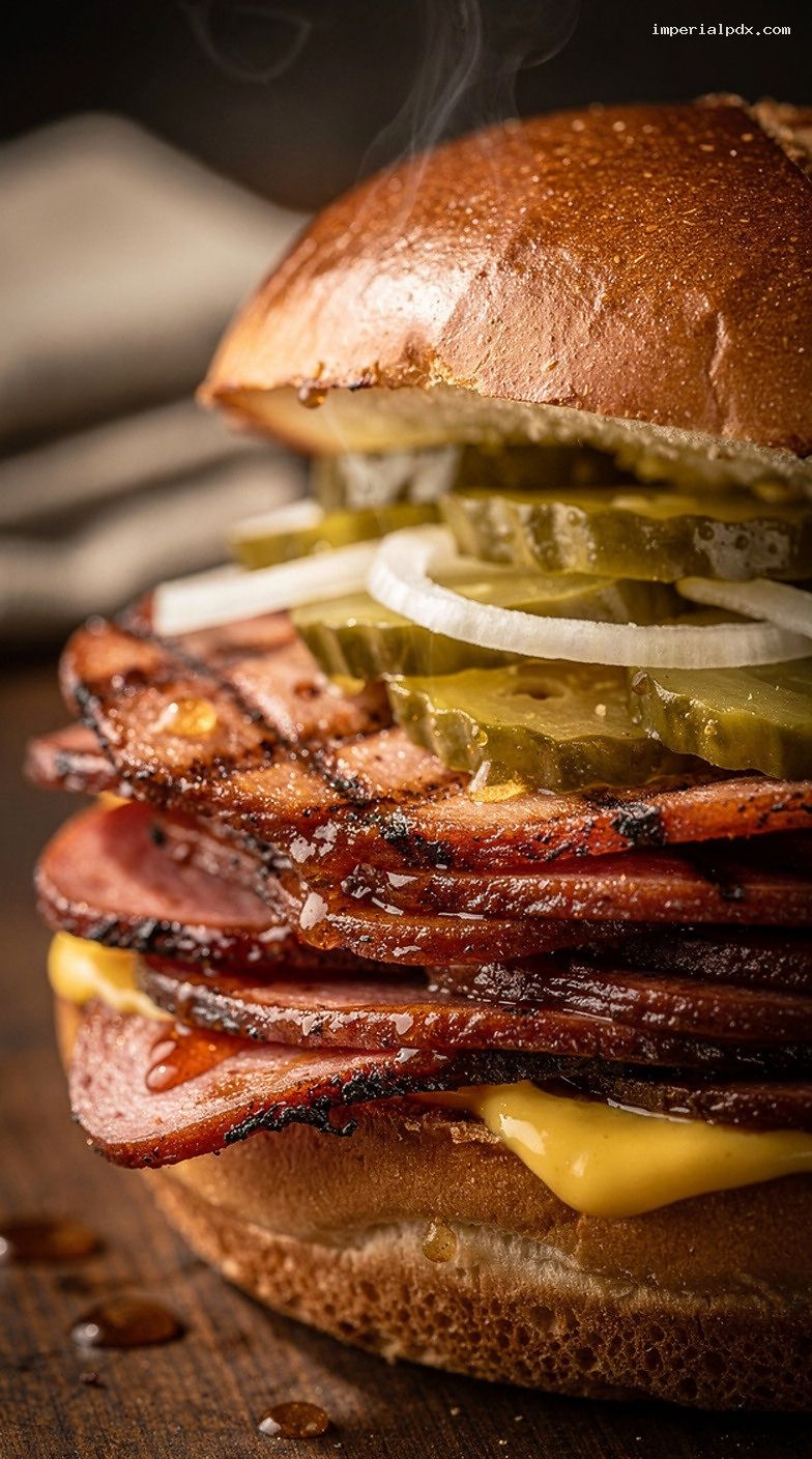 Smoked BBQ Bologna Chub Sandwiches With Mustard and Pickles – Imperial ...