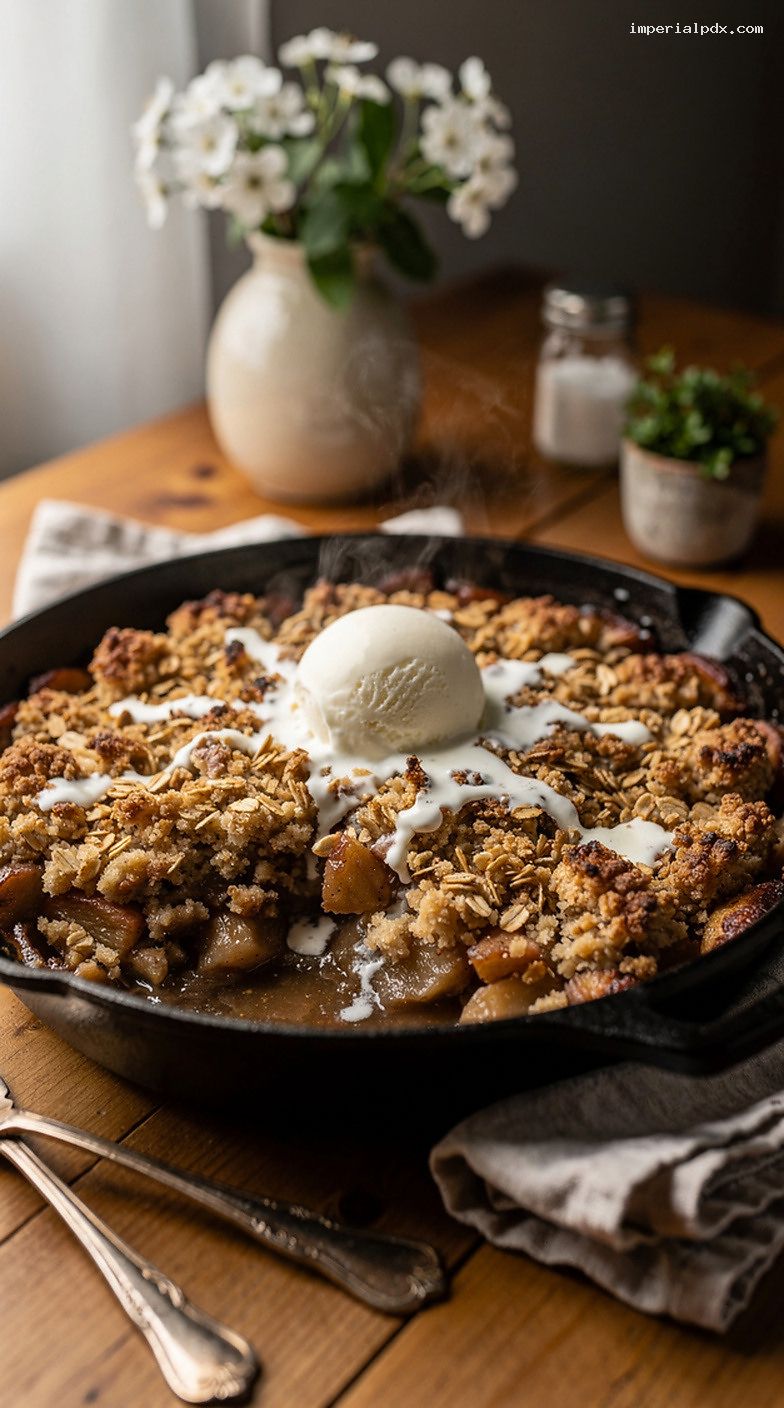 Smoked Cast-Iron Apple Crumble With Oat Topping – Imperial Recipes