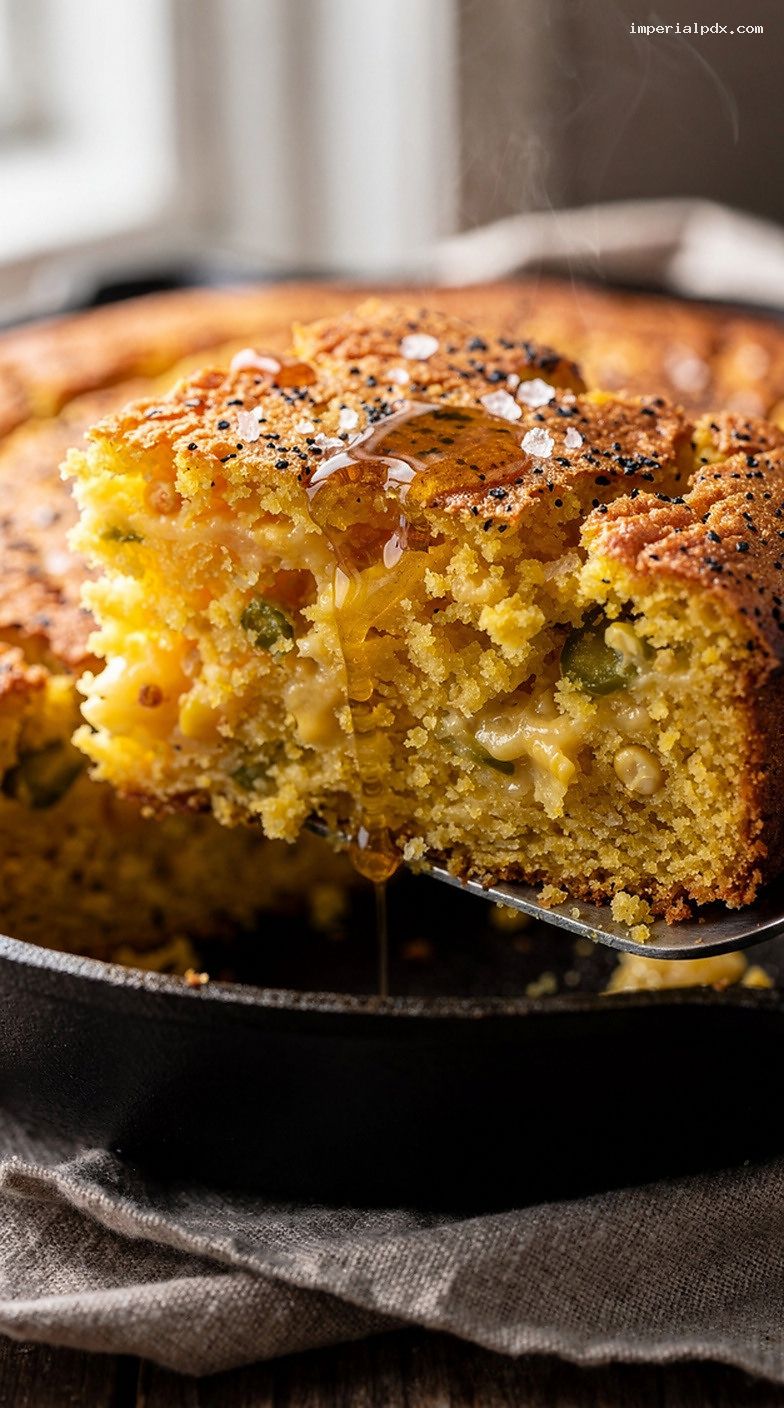 Smoked Cast-Iron Jalapeño Cheddar Cornbread With Honey Butter ...