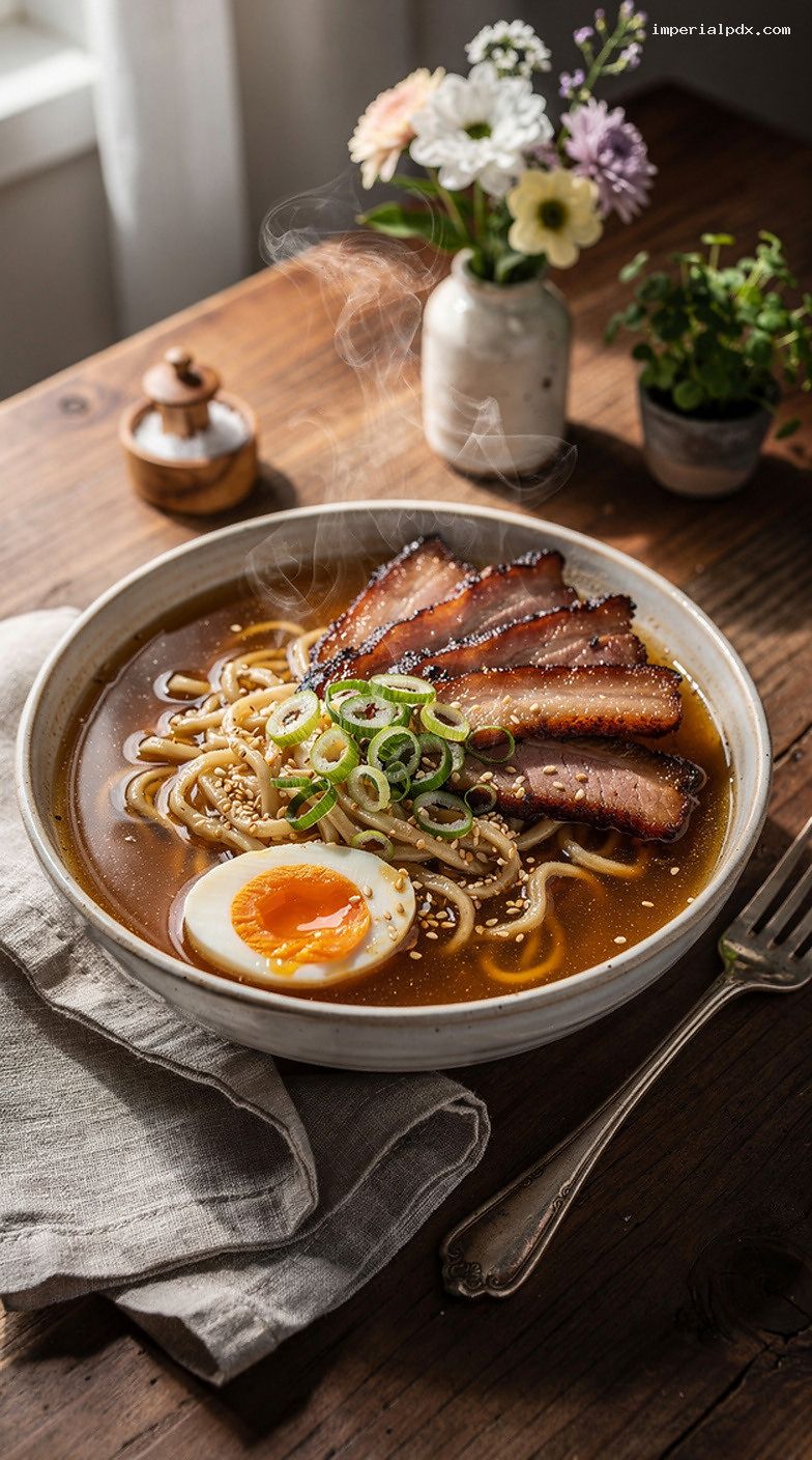 Smoked Pork Belly BBQ Ramen With Soft Egg – Imperial Recipes