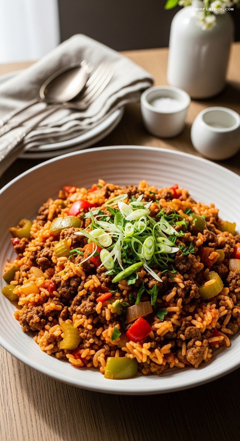 Spicy Ground Beef Jambalaya With Creole Vegetables – Imperial Recipes