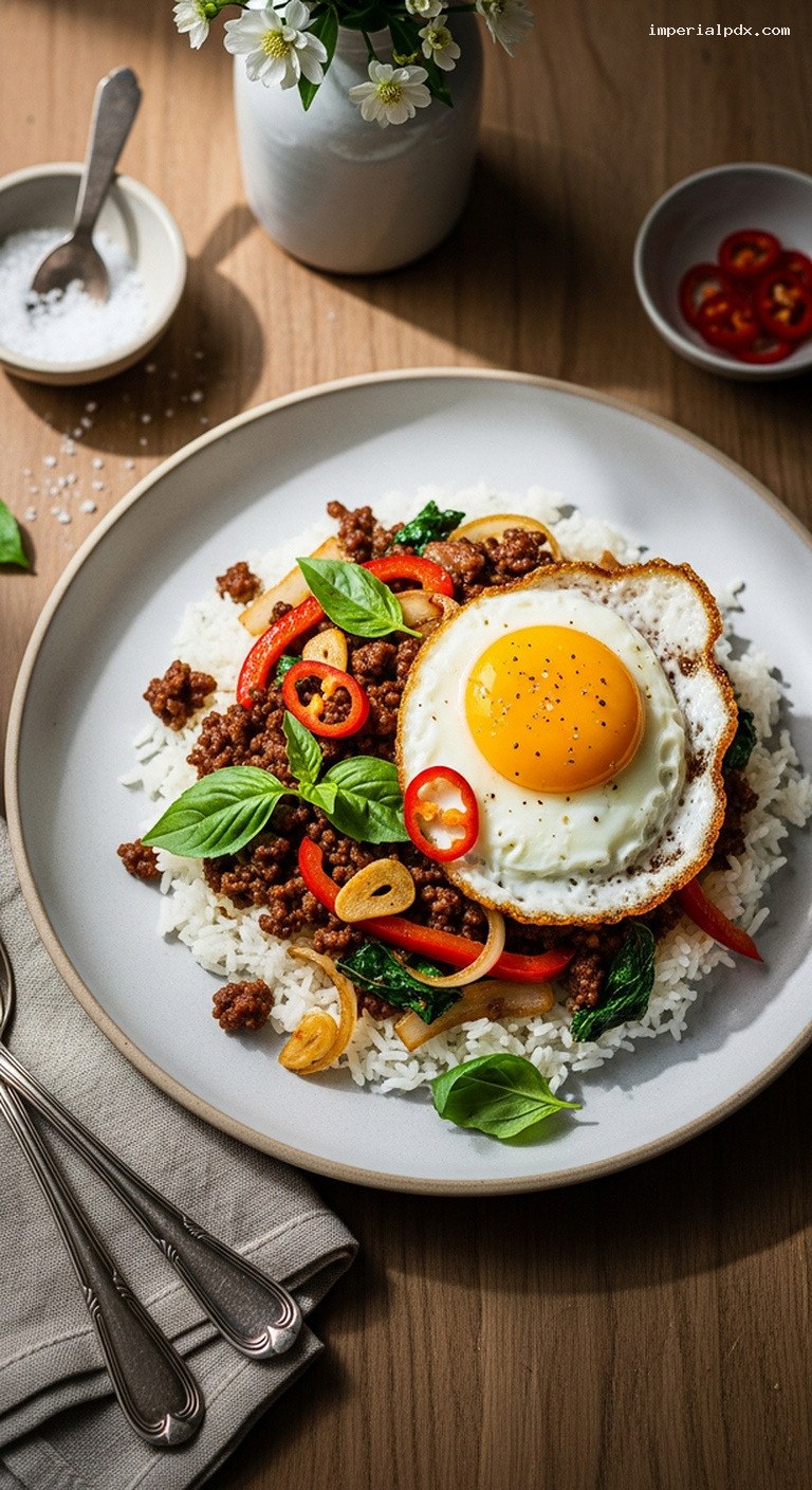 Thai Basil Beef with Jasmine Rice and Fried Egg – Imperial Recipes