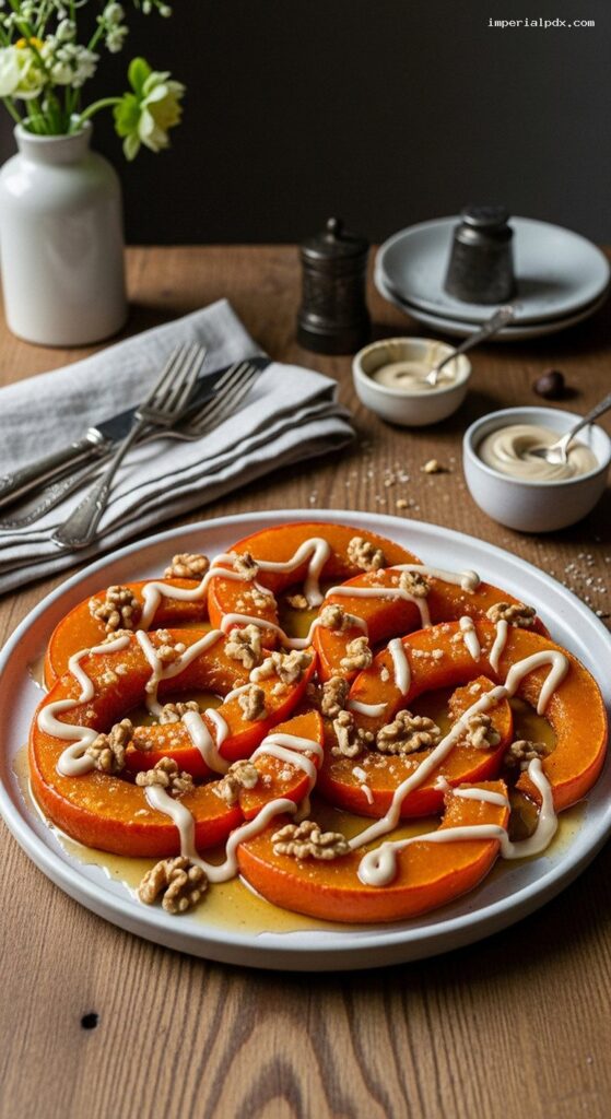 Turkish Baked Pumpkin Dessert with Tahini and Walnuts – Imperial Recipes