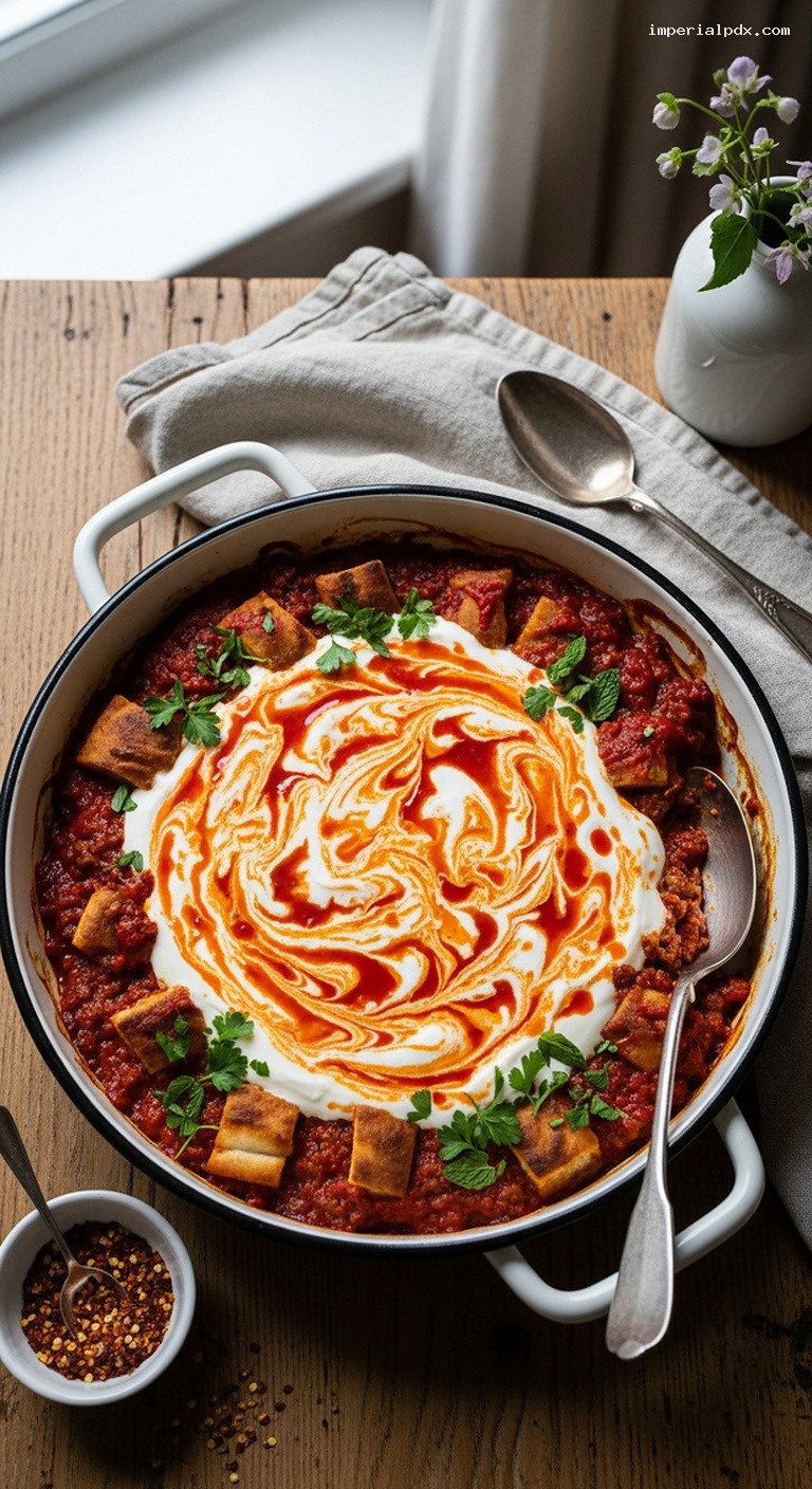 Turkish Lamb and Yogurt Pita Skillet Bake – Imperial Recipes