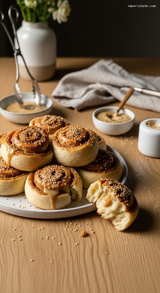 Turkish Tahini Swirl Buns With Caramelized Sugar – Imperial Recipes