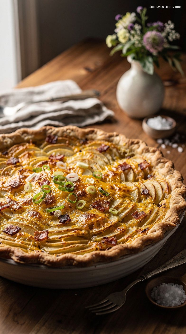 Bacon, Potato, and Cheddar Pie with Creamy Scallion Sauce – Imperial ...