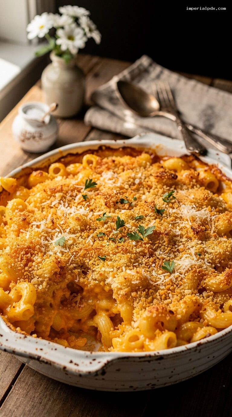 Baked Cheddar Mac and Cheese With Buttery Crumb Topping – Imperial Recipes